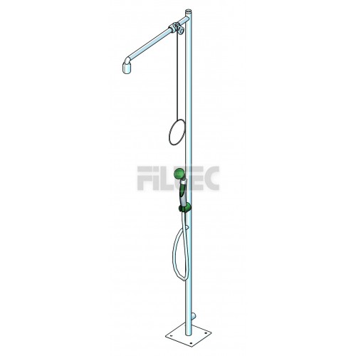 Körper-Notdusche PremiumLine mit Hand-Augendusche, für Bodenmontage