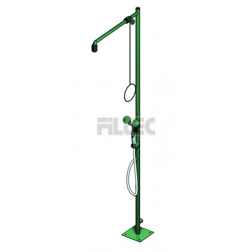 Körper-Notdusche ClassicLine mit Hand-Augendusche, für Bodenmontage