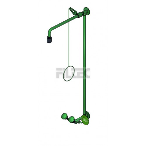 Körper-Notdusche ClassicLine mit Augendusche, Wandmontage Aufputz