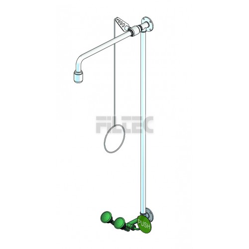 Körper-Notdusche PremiumLine mit Augendusche, Wandmontage Aufputz